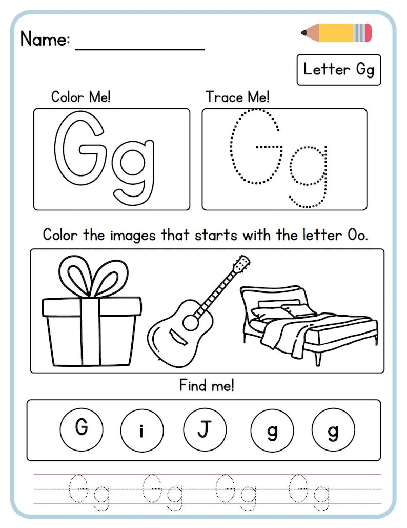 Pre-k Alphabet Worksheets, Letter Tracing, Preschool ABC Printable ...