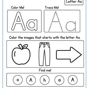 Pre-k Alphabet Worksheets, Letter Tracing, Preschool ABC Printable ...