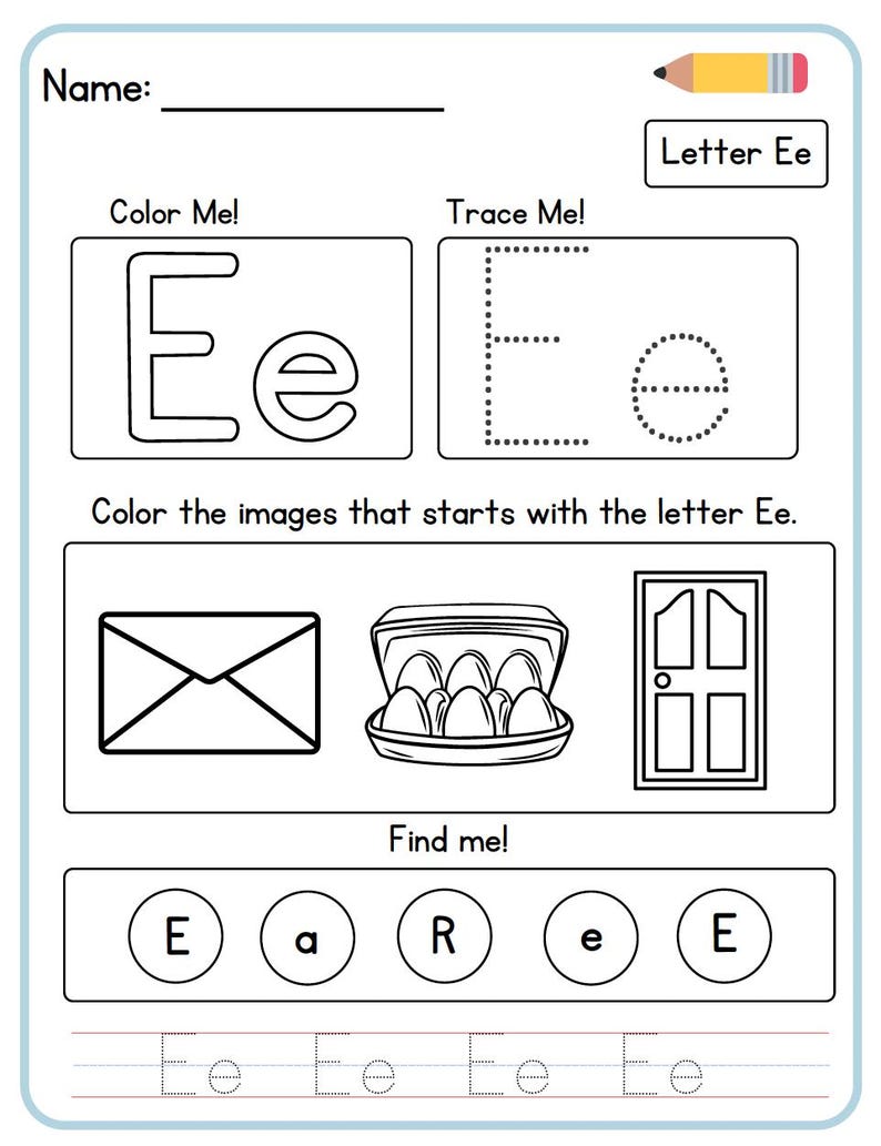 Pre-k Alphabet Worksheets, Letter Tracing, Preschool ABC Printable ...