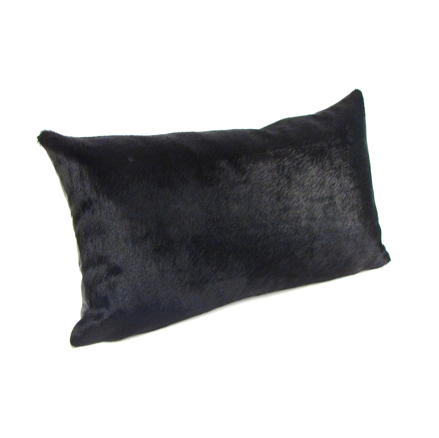 Black Cowhide Lumbar Pillow - Etsy