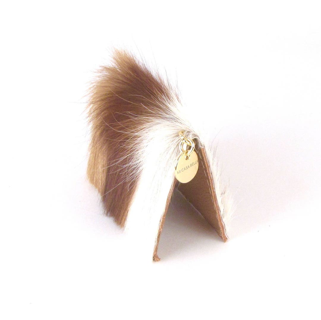 Brown and White Fur Wallet - Etsy