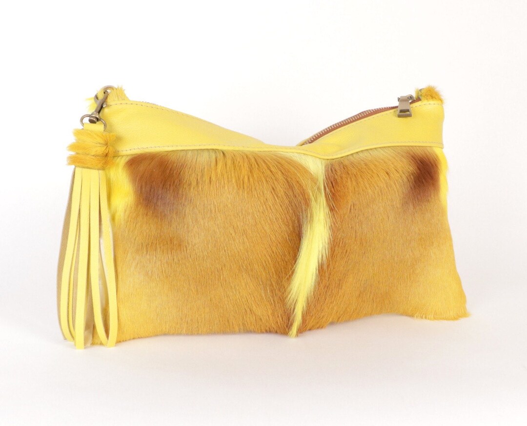 Yellow Springbok Fur Bag: South African Leather Handbag - Etsy
