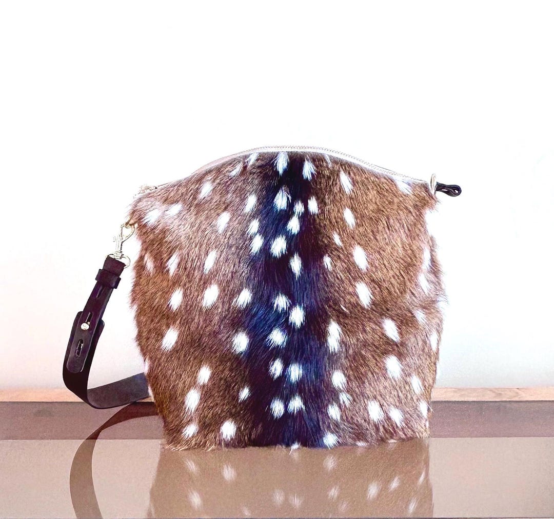 Axis Deer Leather Bucket Bag – Zippered Crossbody Shoulder Bag - Etsy
