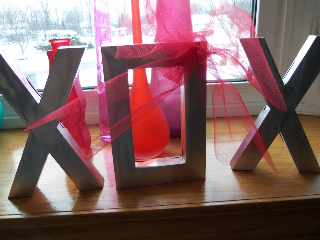 Kisses and Hug Metal Letters - Etsy