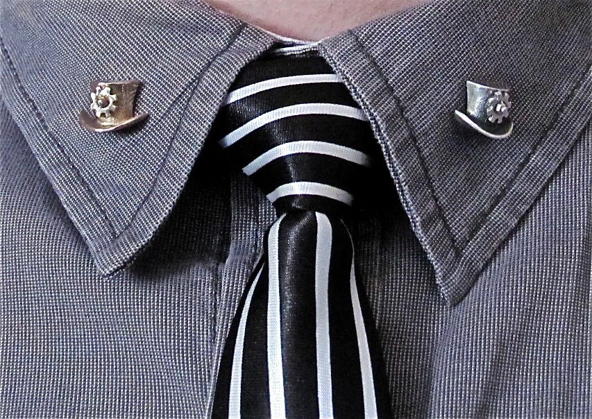 Top Hat & Gear Steampunk Tie Tac Tac Pin / Steamy Solid Brass - Etsy