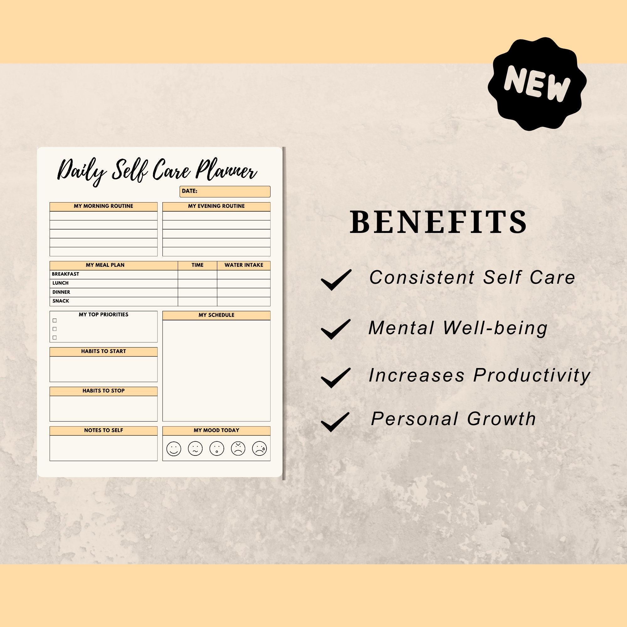 Daily Self Care Planner, Printable Self Care Activities, Self Care Idea ...
