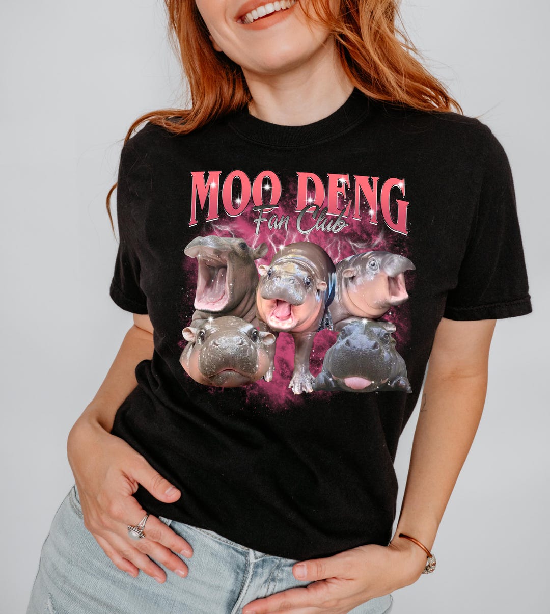 Moo Deng Comfort Color Tshirt, Moo Deng Shirt, Moo Deng Hippo, Moo Deng ...