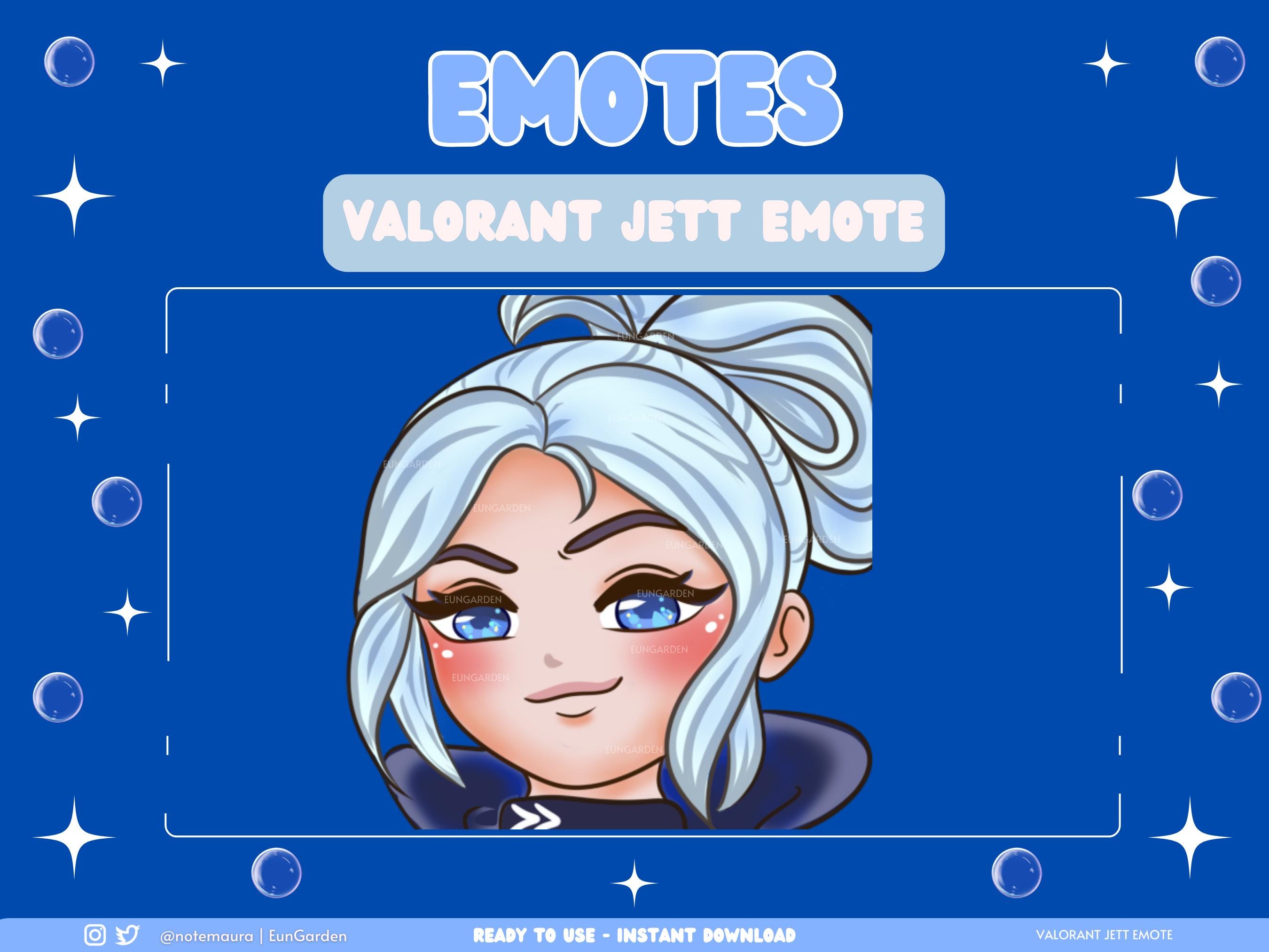 Jett Valorant Emotes, Chibi Smug, Smile, Content Emote for Twitch ...
