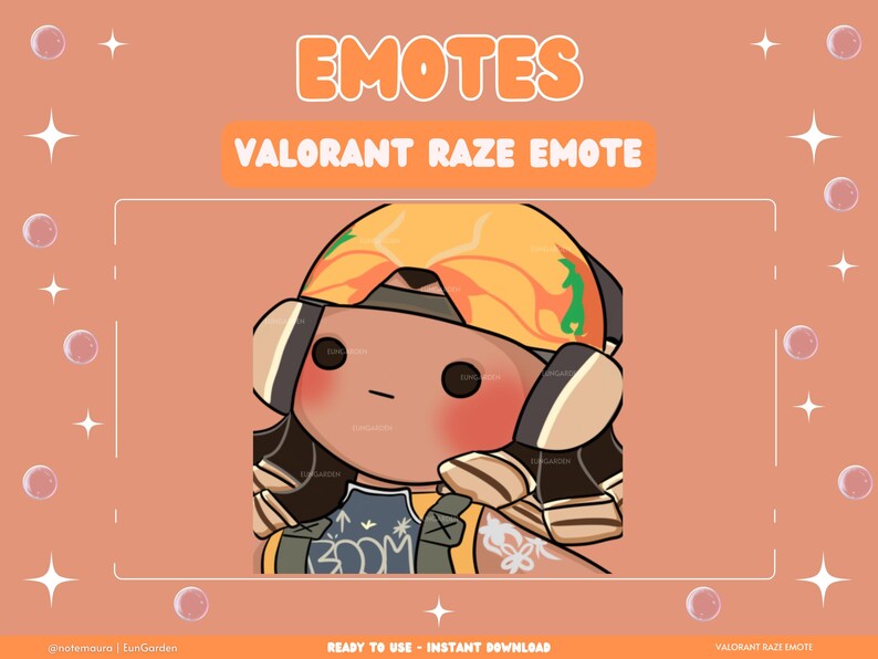 Raze Valorant Emotes, Chibi Wut, Derp, Blank Emote for Twitch, Discord ...