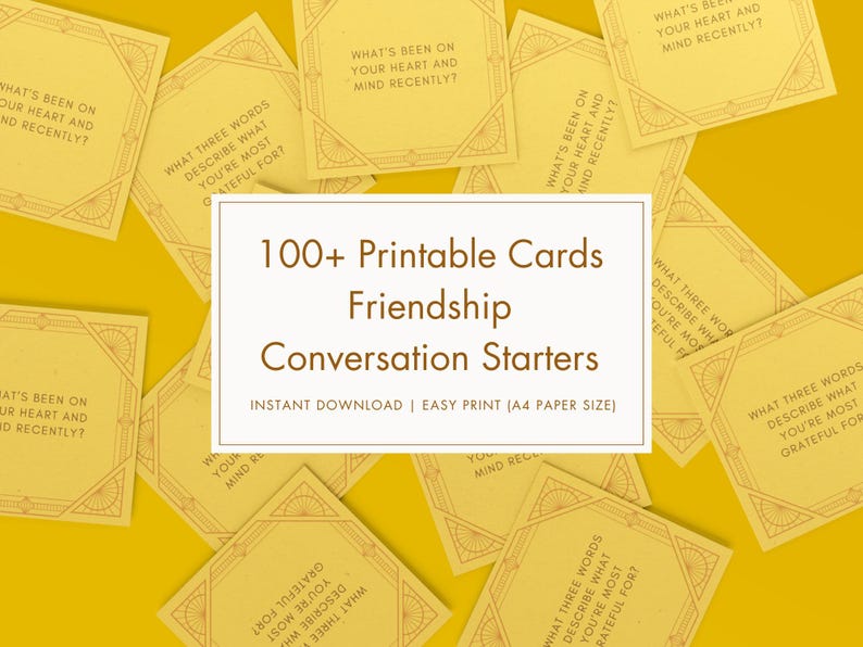 Friendship Conversation Starter Cards, Printable Bonding Game (digital ...