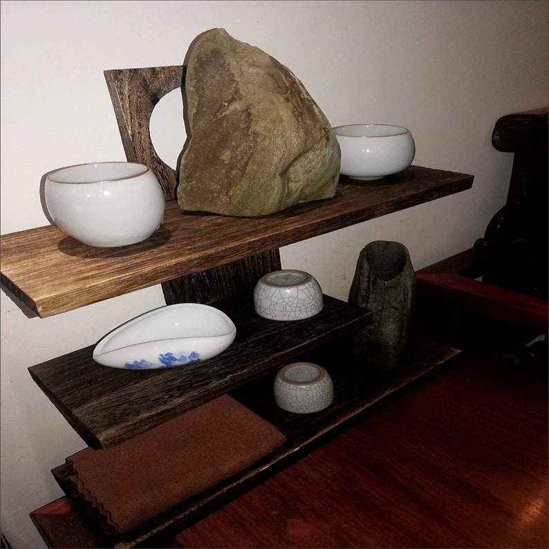 Rustic Wooden Tea Set Display Stand Multi-layer Vintage Shelf - Etsy