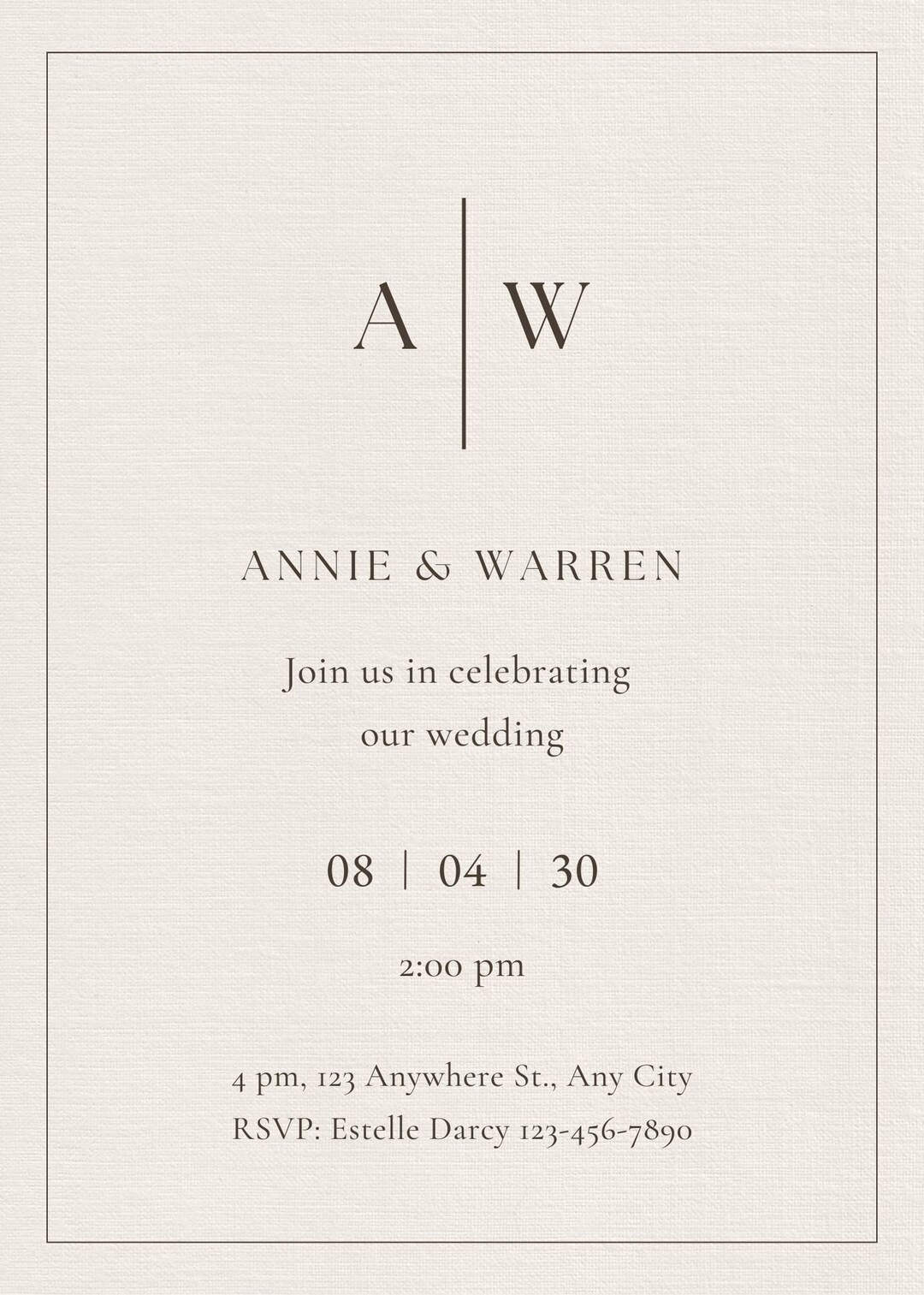 Minimalistic Wedding Invitiation - Etsy