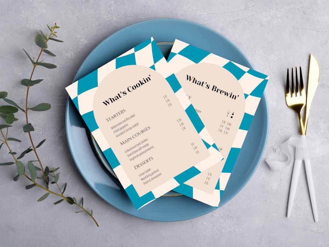 Modern Double-sided Menu Template for Restaurants & Bars - Fully ...