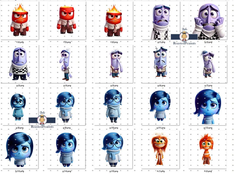 Inside Out PNG Bundle, Inside Out Clipart and Digital Paper, Birthday ...