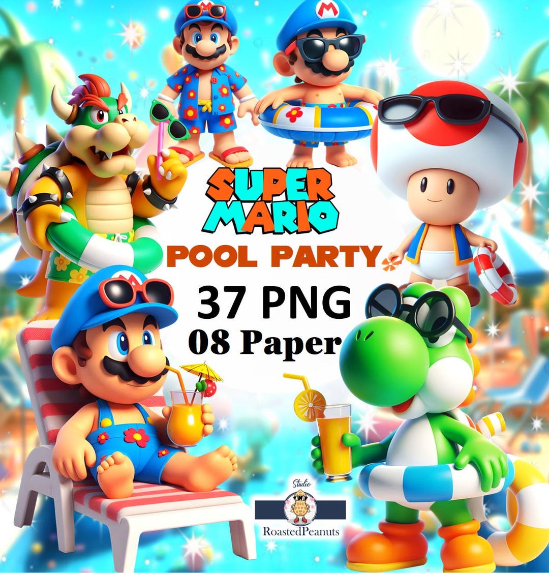 Super Mario Pool Party Png Clipart, PNG Super Mario, Printable Mario ...