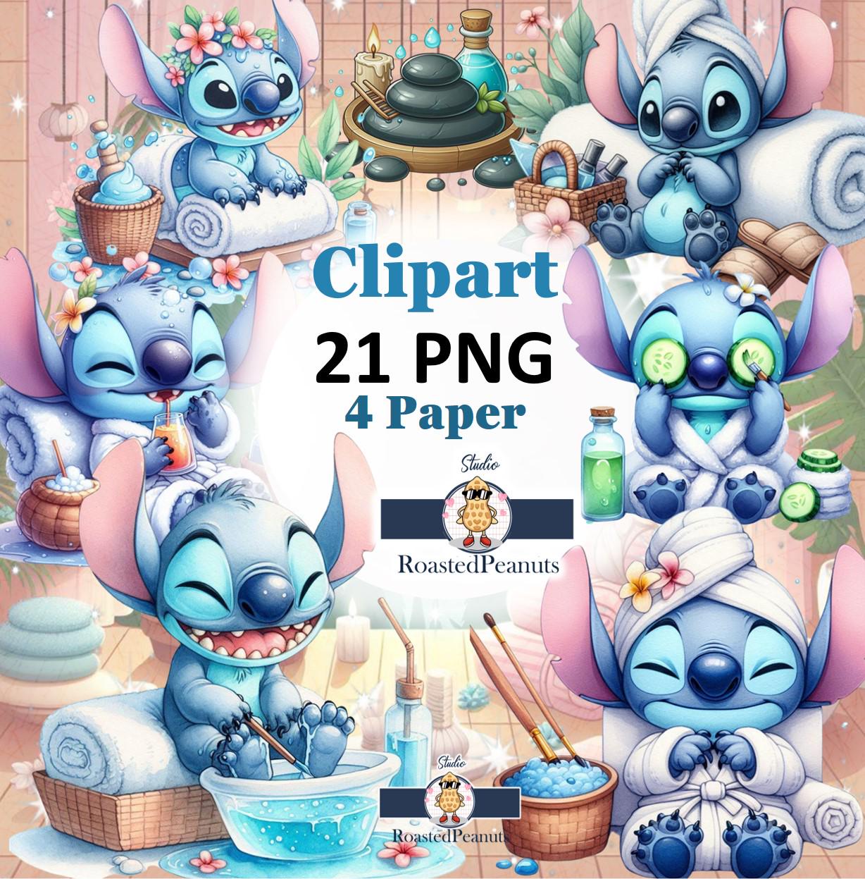 Lilo and Stitch Clipart Set, Stitch Spa PNG, Cute Lilo, Stitch, Angel ...