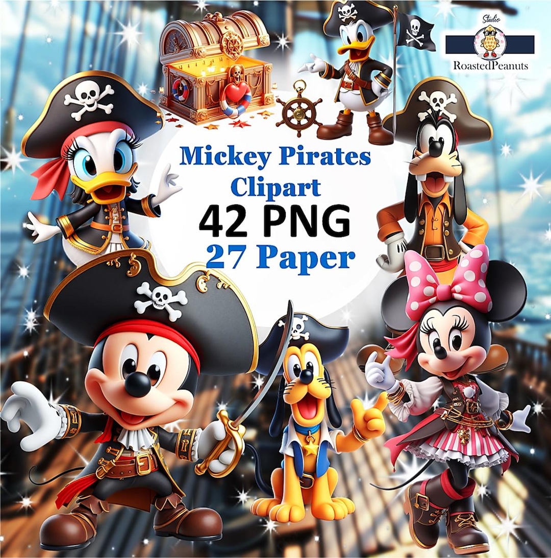 Mickey Pirates Clipart PNG, Mickey Mouse and His Friends, Mickey ...
