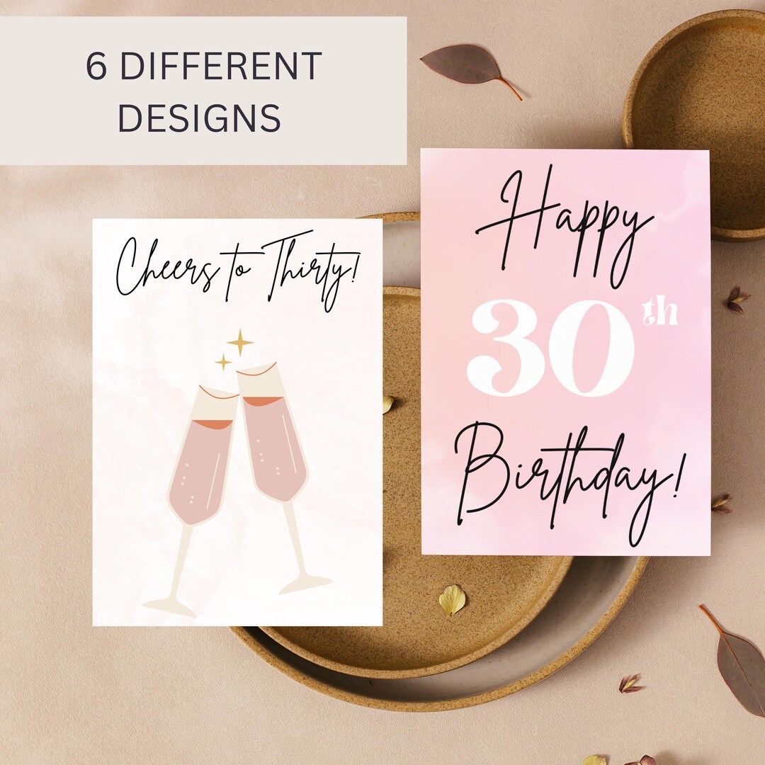 Printable 30th Birthday Card Bundle Template 6 Digital Designs ...