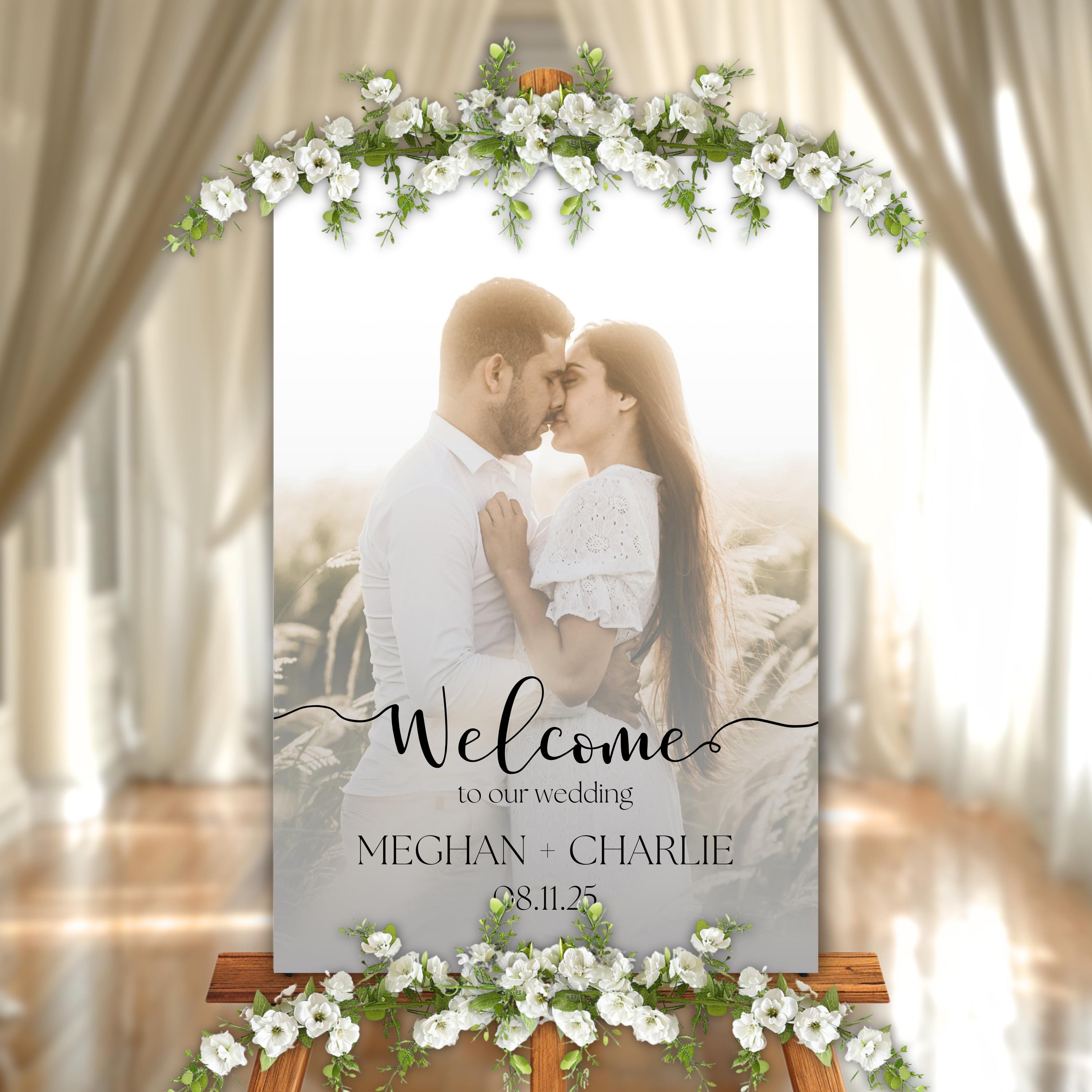 Custom Photo Wedding Welcome Sign Template Personalized Welcome Signage ...