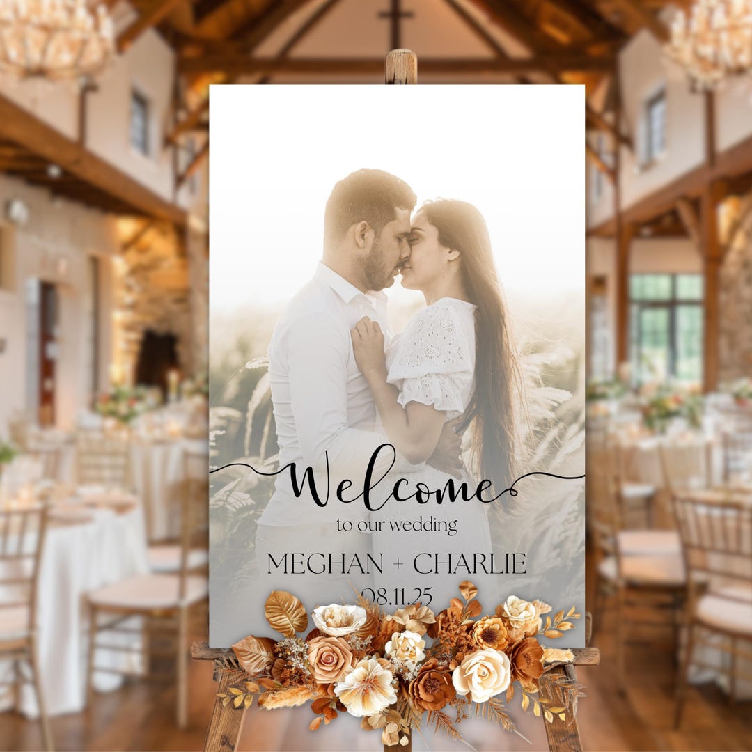 Custom Photo Wedding Welcome Sign Template Personalized Welcome Signage ...