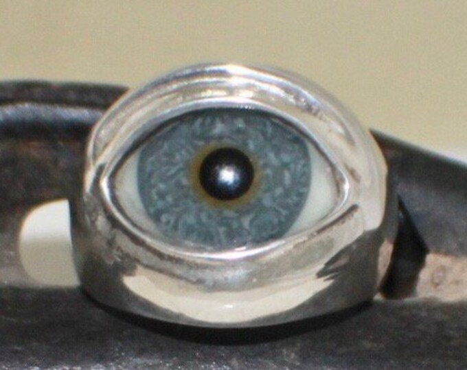 Size 8.25 Blue Prosthetic Glass Eyelid Eye Sterling Silver - Etsy