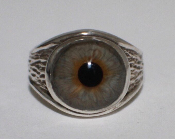 Sz 7 Sterling Silver Prosthetic Eye Eyeball Glass Eye Ring - Etsy