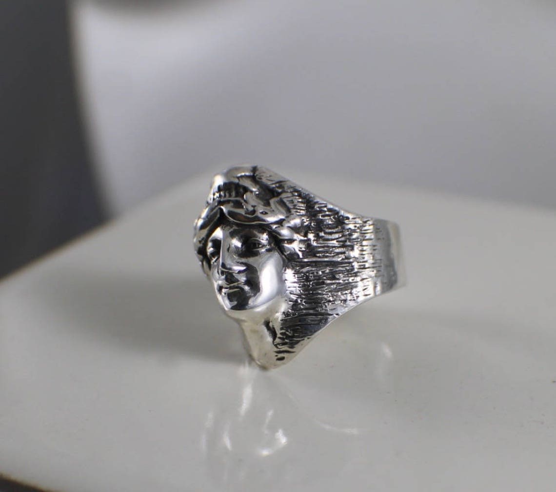 Size 9 Sterling Silver Liberty Head Ring Statue of Liberty - Etsy
