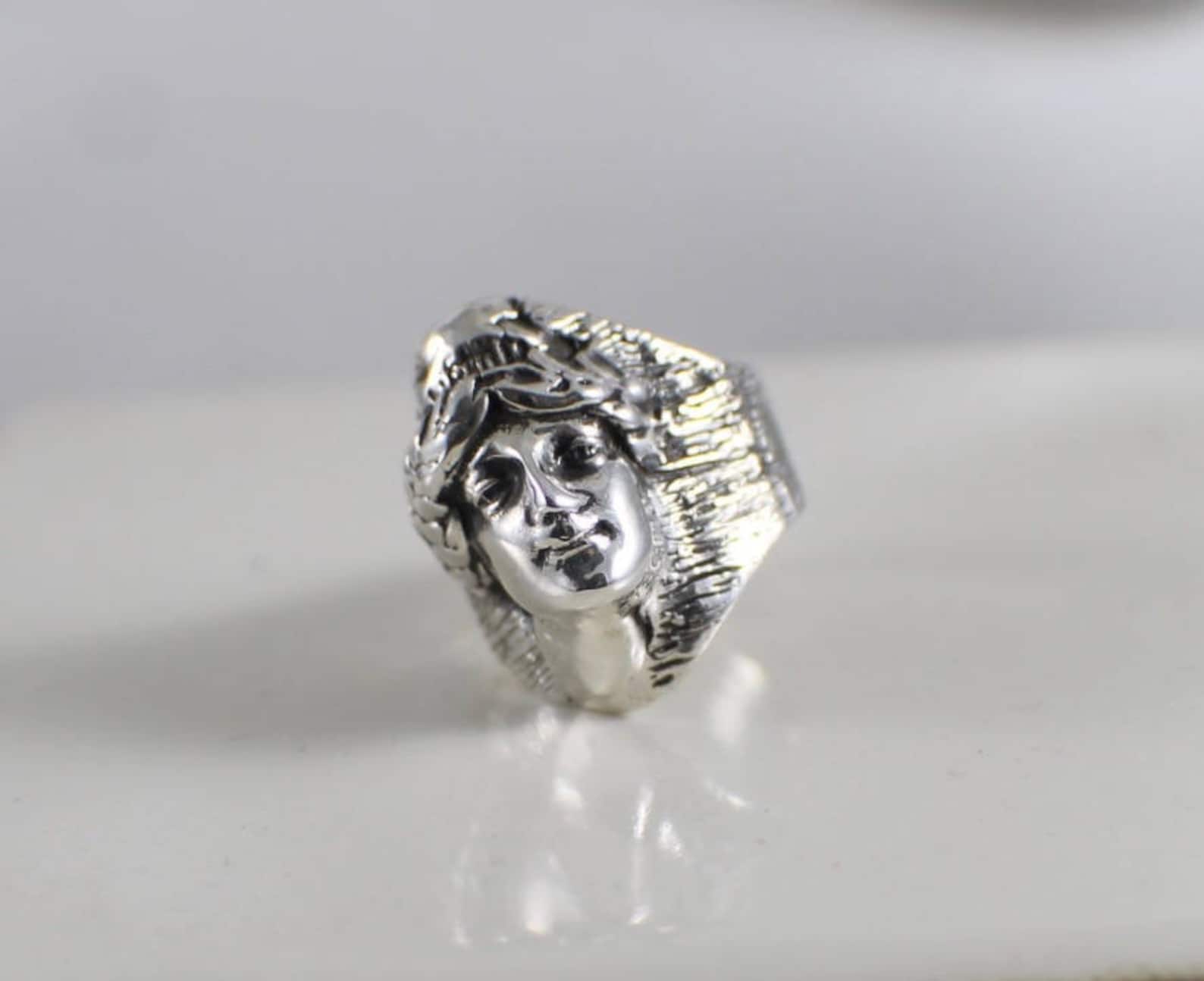 Size 9 Sterling Silver Liberty Head Ring Statue of Liberty - Etsy