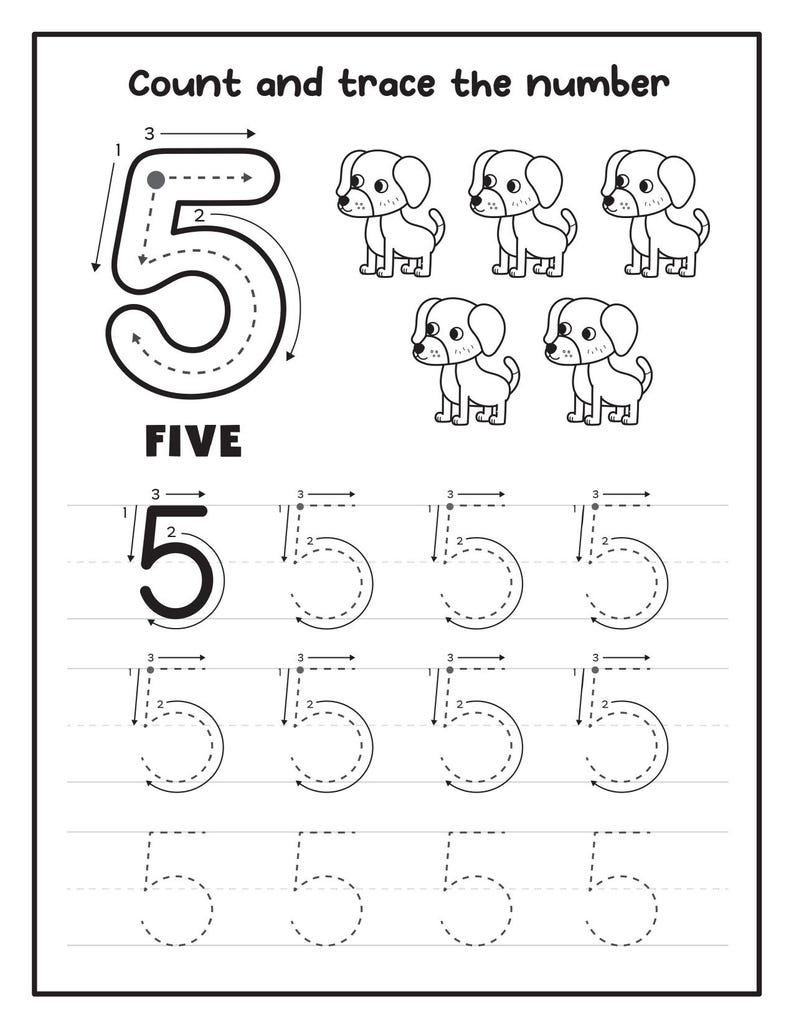 Number Tracing 1-20 Workbook, Preschool Math (PDF) - Etsy