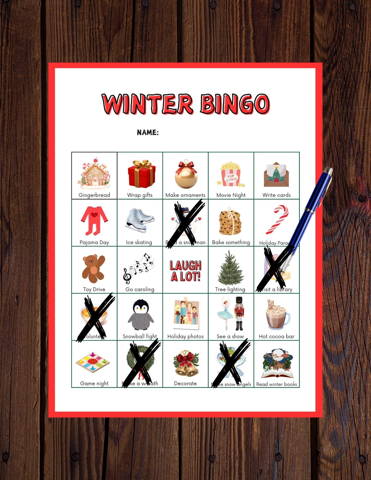 Winter Holiday Bingo Cards for Kids & Toddlers - Downloadable and ...