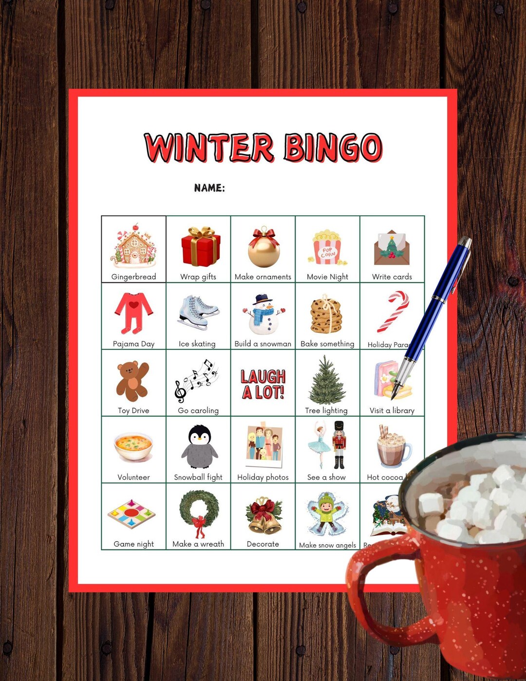 Winter Holiday Bingo Cards for Kids & Toddlers - Downloadable and ...