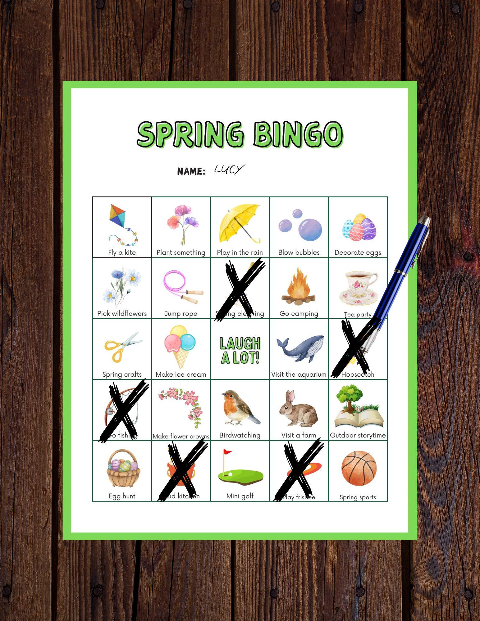 Spring Holiday Bingo Card for Kids & Toddlers - Downloadable and ...