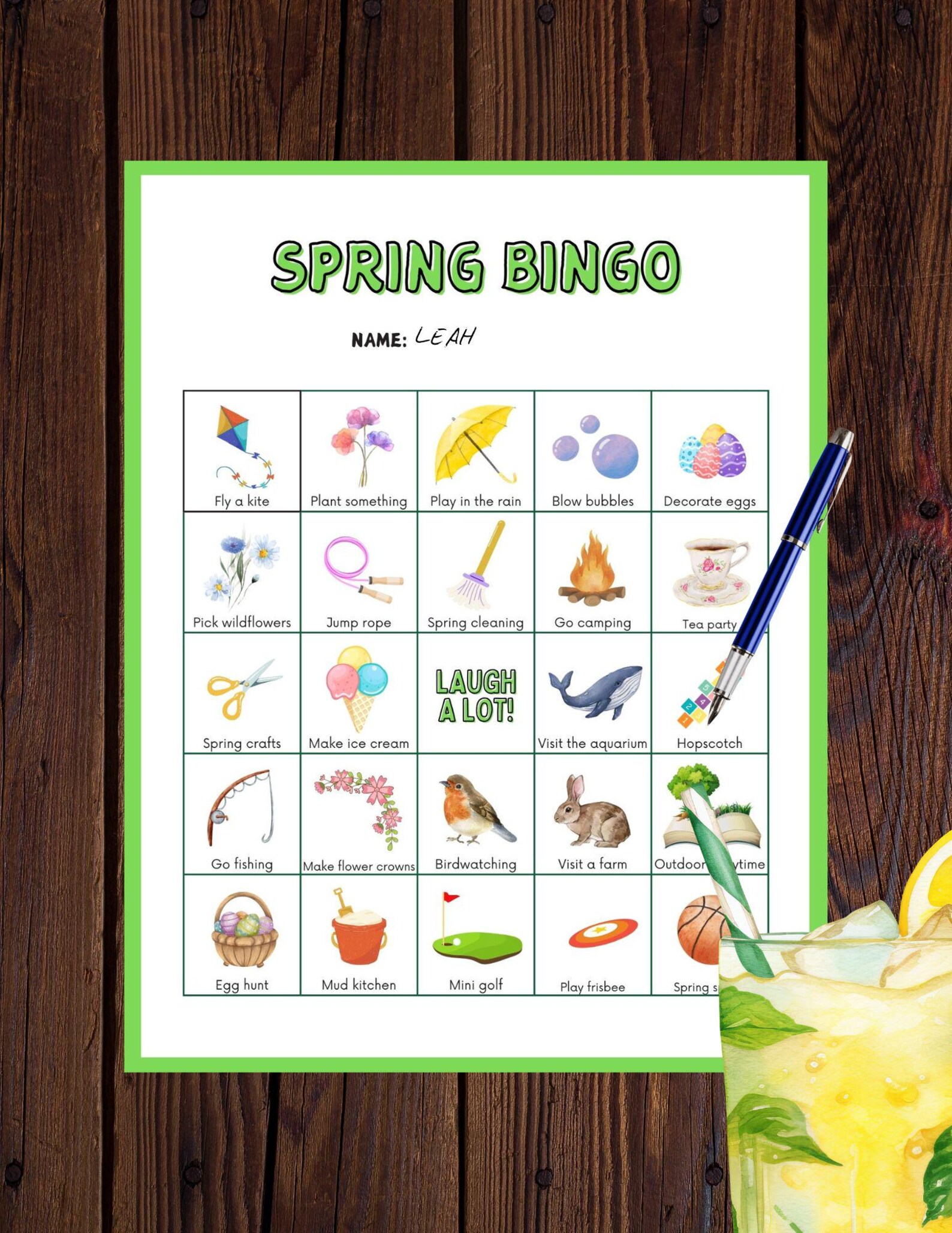 Spring Holiday Bingo Card for Kids & Toddlers - Downloadable and ...