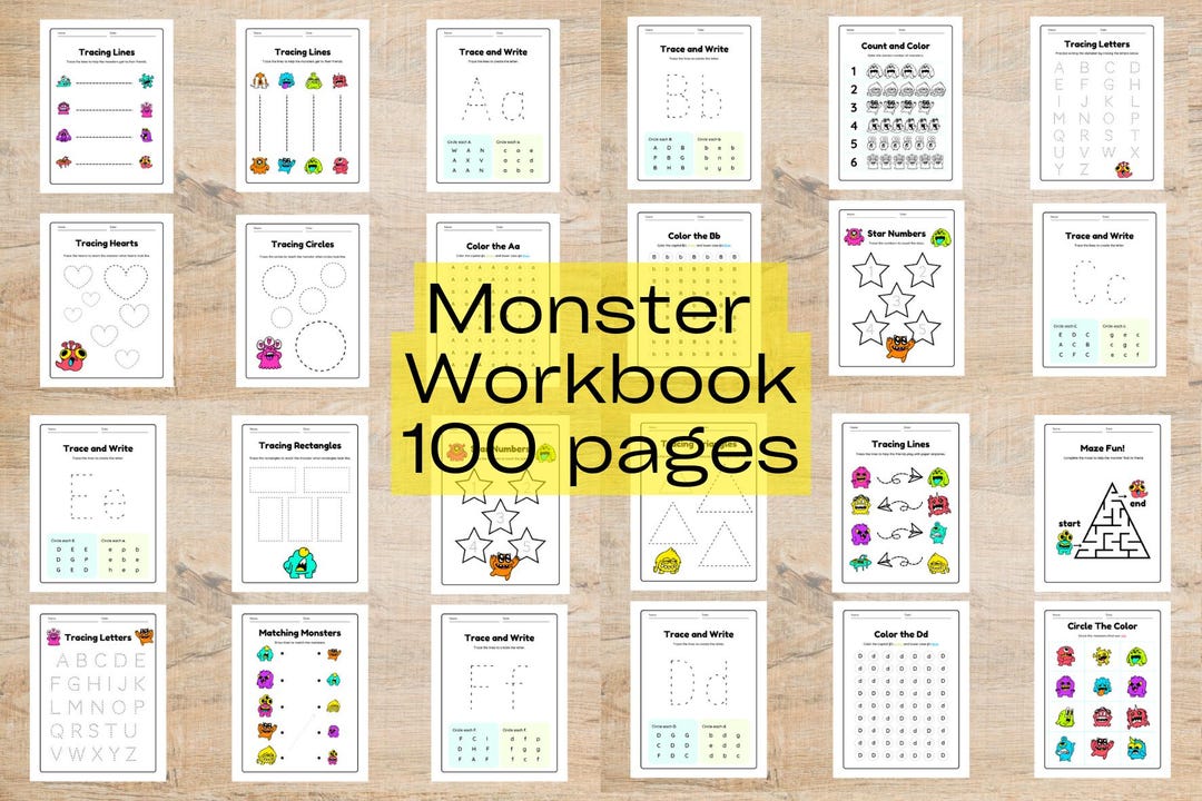 Monster-themed Toddler Workbook: Fun & Educational Activities for ...