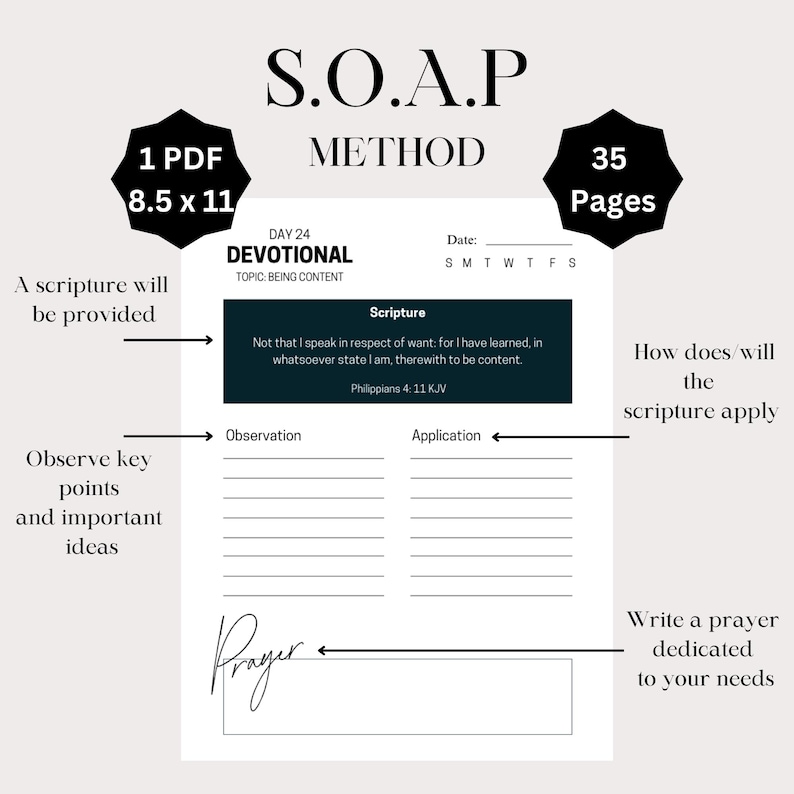 Daily Devotional Printable, SOAP Bible Study Method, Goodnotes,31-day ...