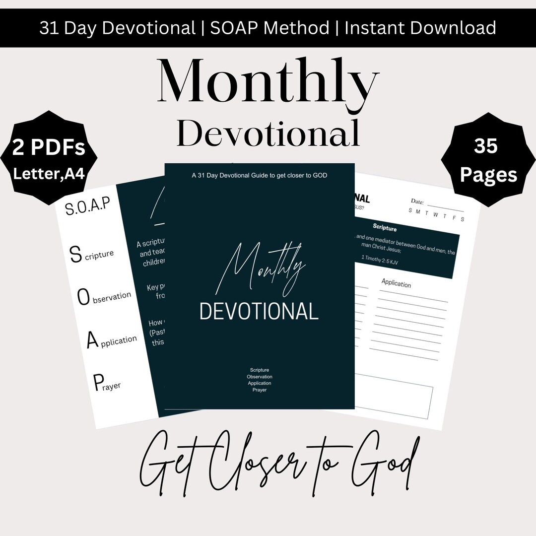 Daily Devotional Printable, SOAP Bible Study Method, Goodnotes,31-day ...