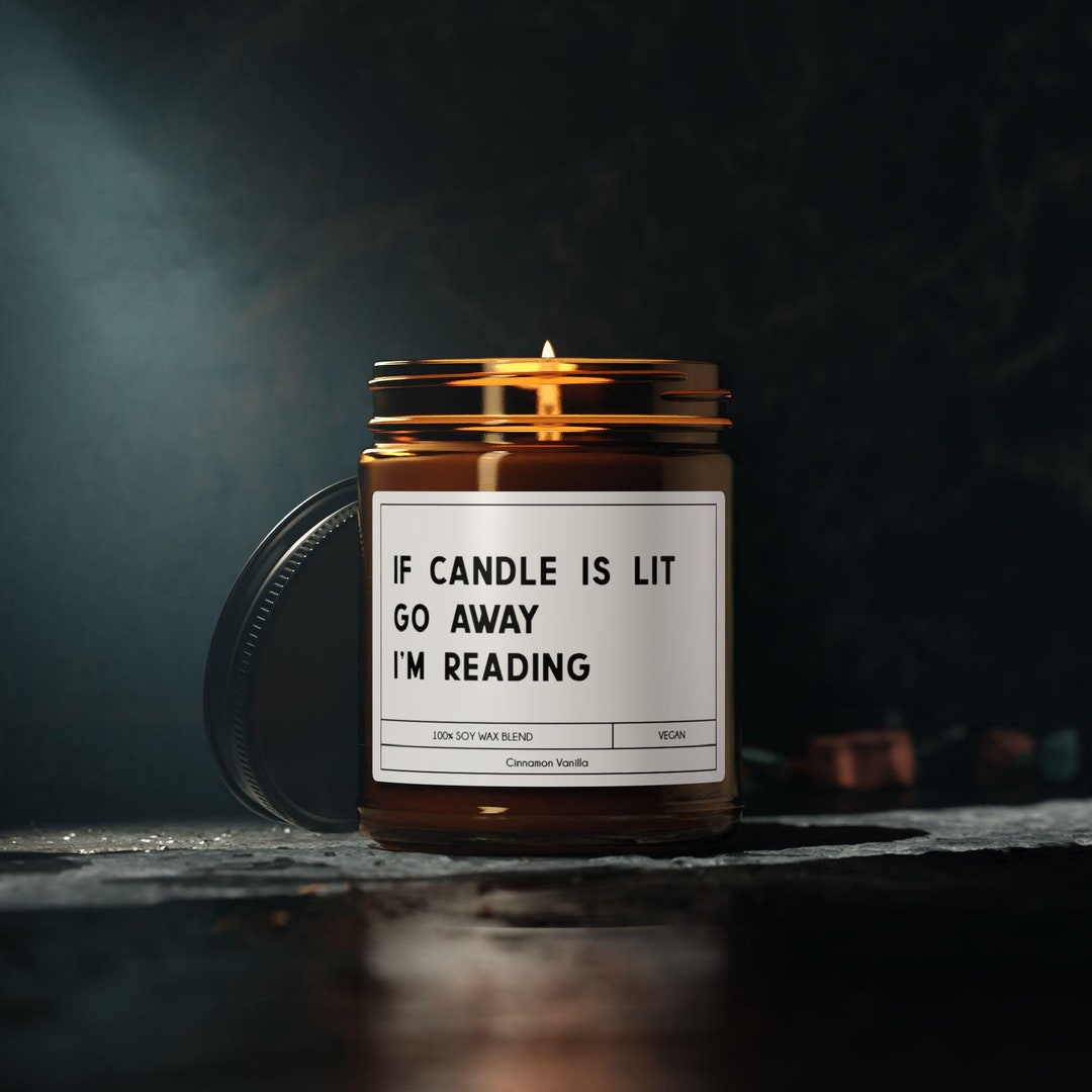 If Lit Go Away I'm Reading Candle Book Lover Gift Candle Reading Fan ...