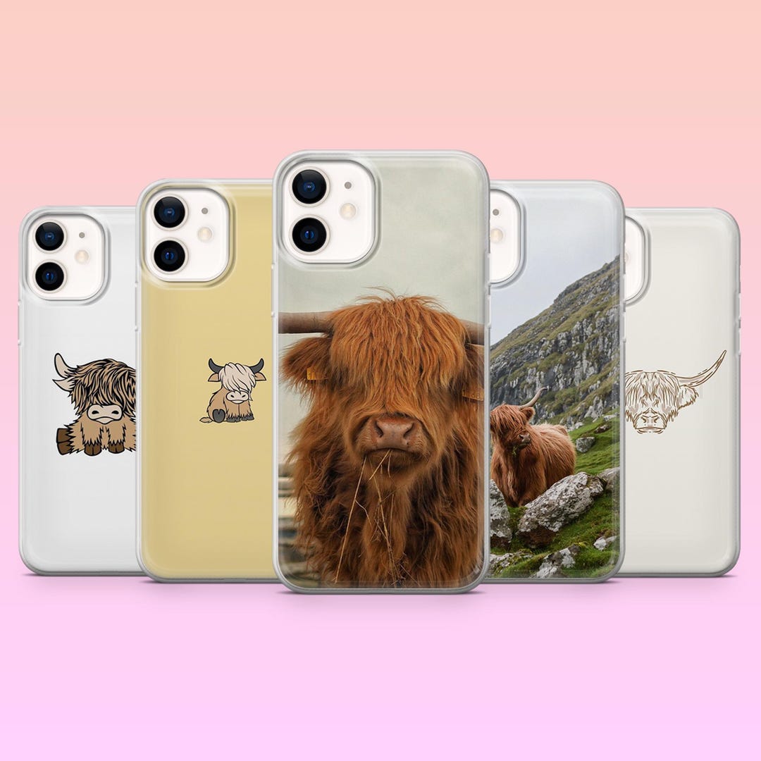 Highland Cow Phone Case Cute Cows Cover for iPhone 17, 17pro, 16, 15 ...
