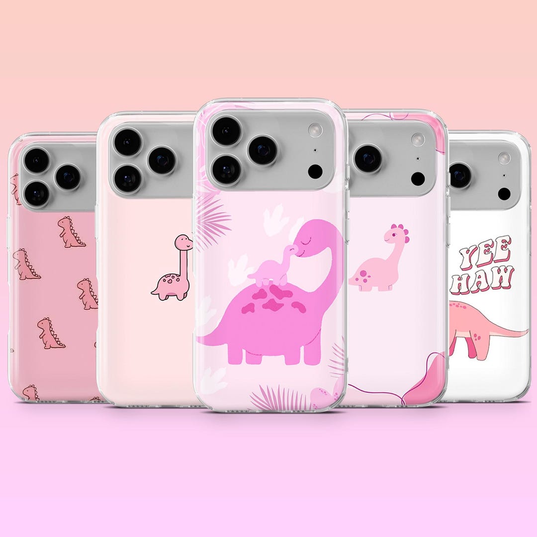 Pink Dino Phone Case Girl Dinosaur Cover for iPhone 17e, 17pro, 16e, 15 ...