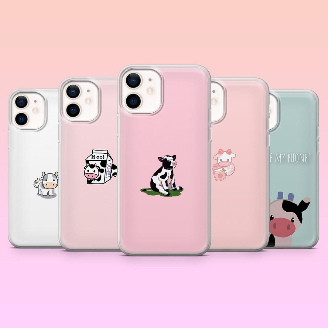 Cute Cow Phone Case Kawaii Pink Baby Cow Cover for iPhone 17, 17pro ...