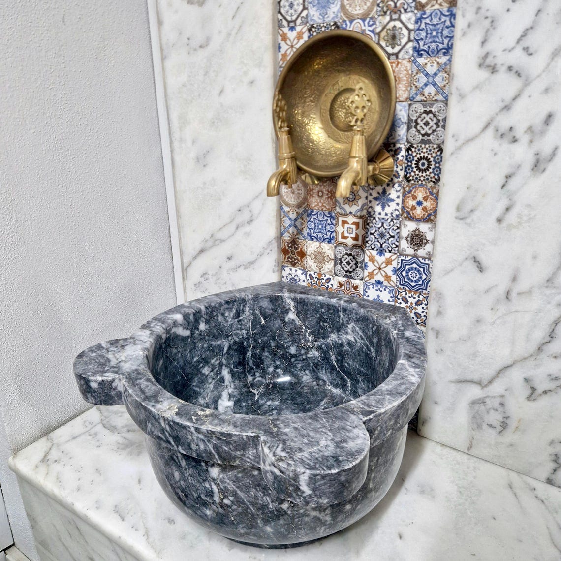 Turkish Bath Sink, Turkish Hammam Sink, Marble Hammam Sink, Natural ...