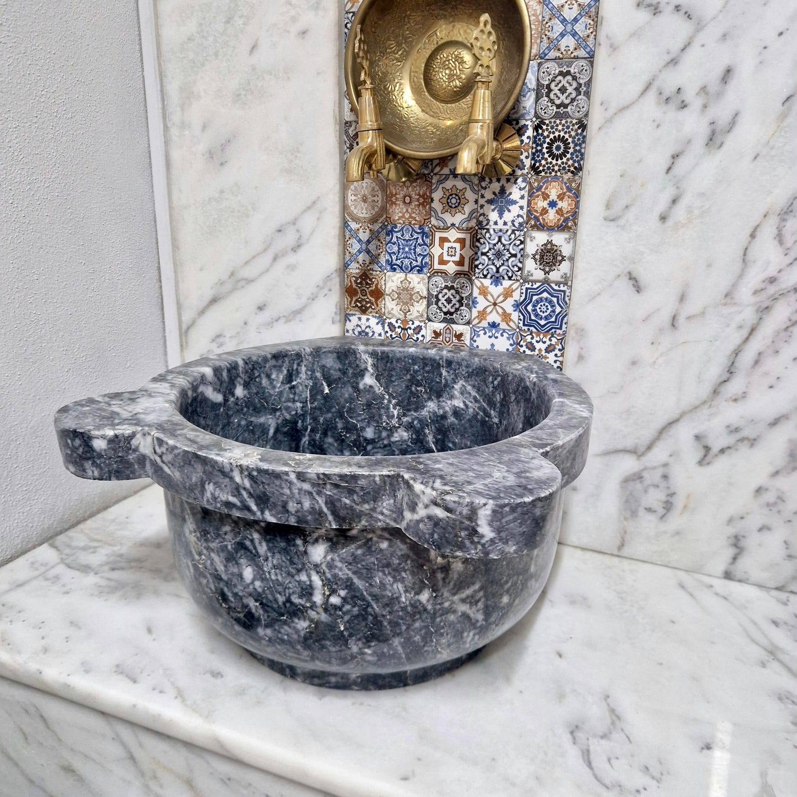 Turkish Bath Sink, Turkish Hammam Sink, Marble Hammam Sink, Natural ...
