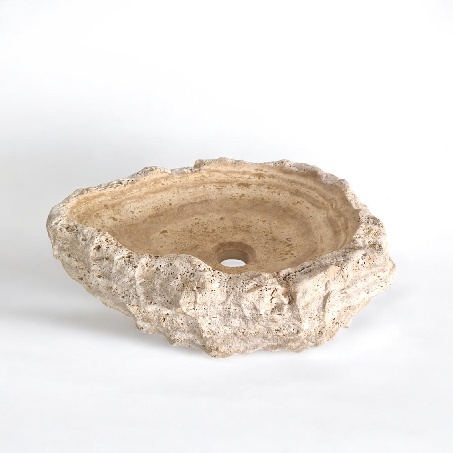 Natural Travertine Stone Sink, Unique Vessel Sink for Bathroom, Marble ...