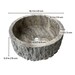 Silver Travertine Vessel Sink, Circle Chiseled Natural Stone Bathroom ...