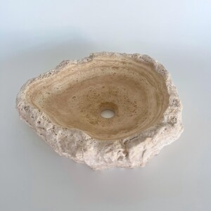 Natural Stone Vessel Sink, Bathroom Countertop Sink, Unique Travertine ...