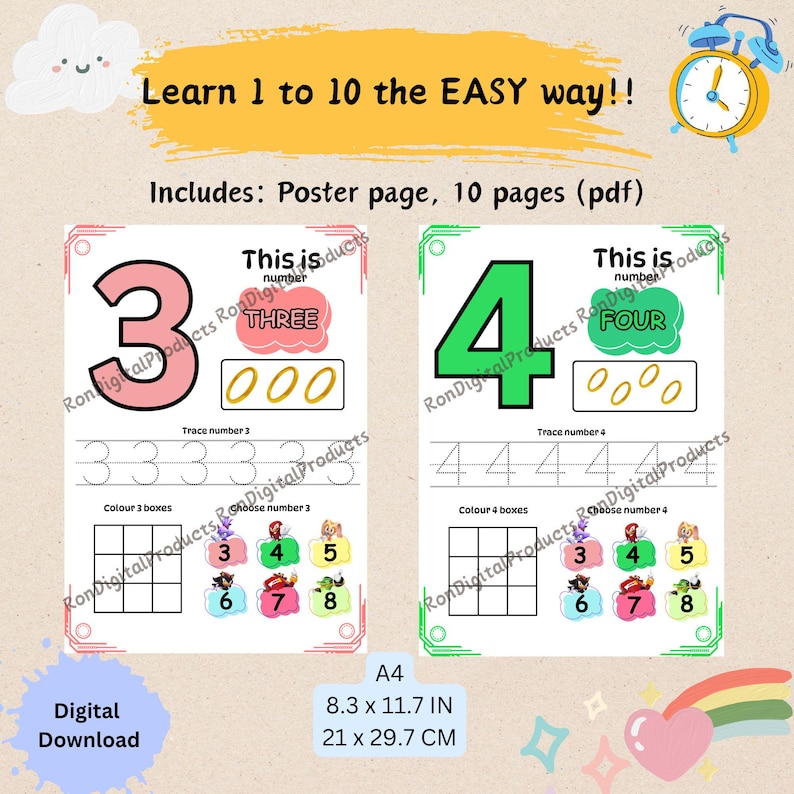 Sonic Number Chart Printable | Printable Kindergarten Wall Art Numbers ...