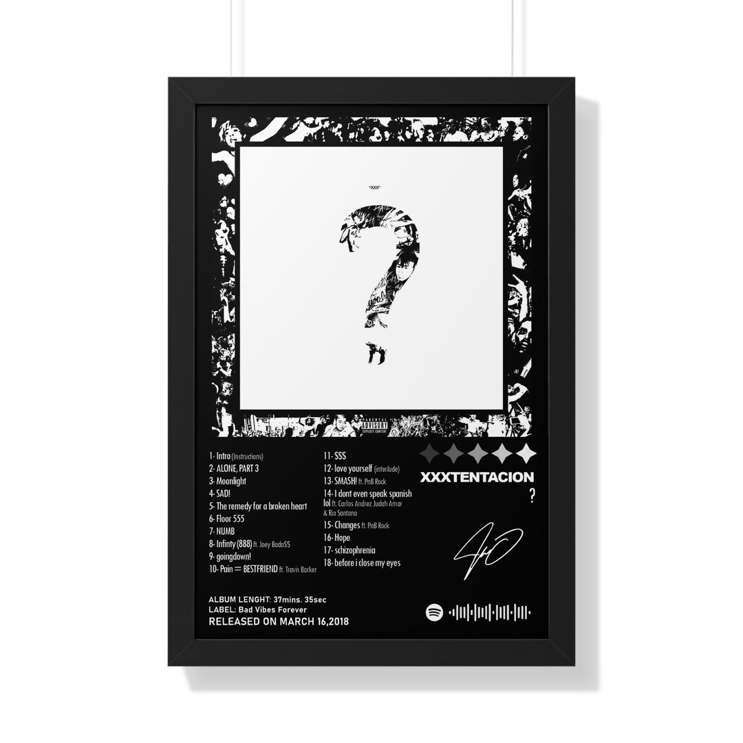 XXXTENTACION Poster | ? Album Art Print, Wall Decor, Music Fan Gift ...