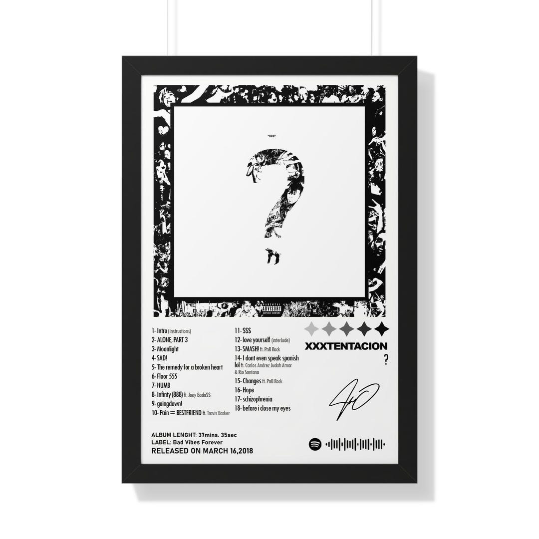 XXXTENTACION Wall Art | ? Album Art Print | Hip Hop Decor for Music ...