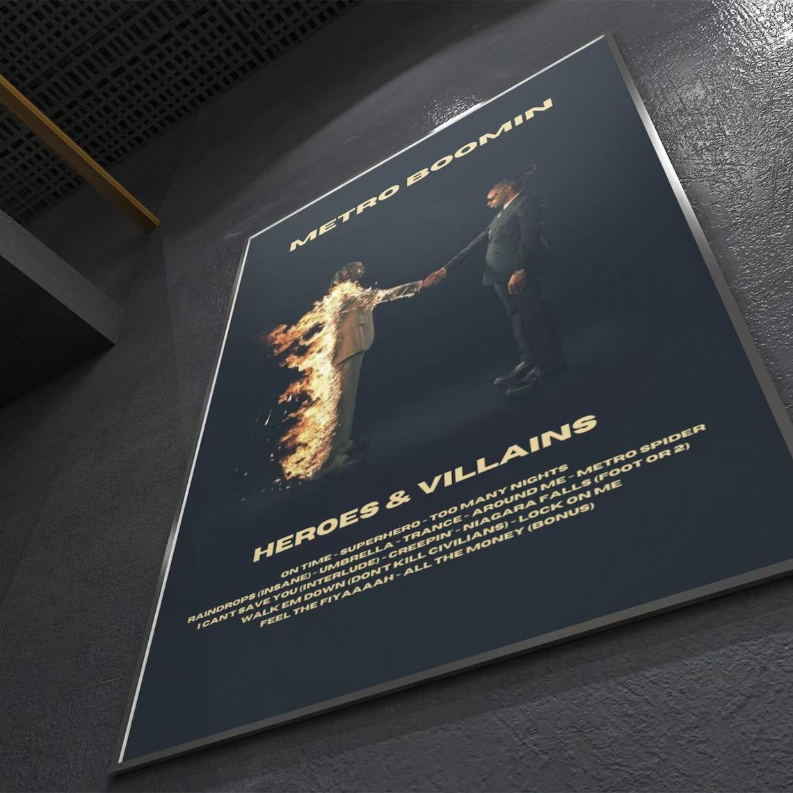 Metro Boomin Poster Heroes & Villains Album, Rap Posters, Album Cover ...