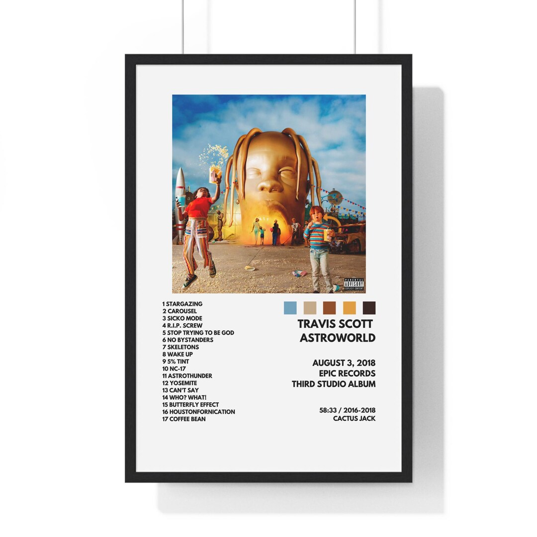 Travis Scott Astroworld Poster Album Cover Print Wall Art Music Decor ...
